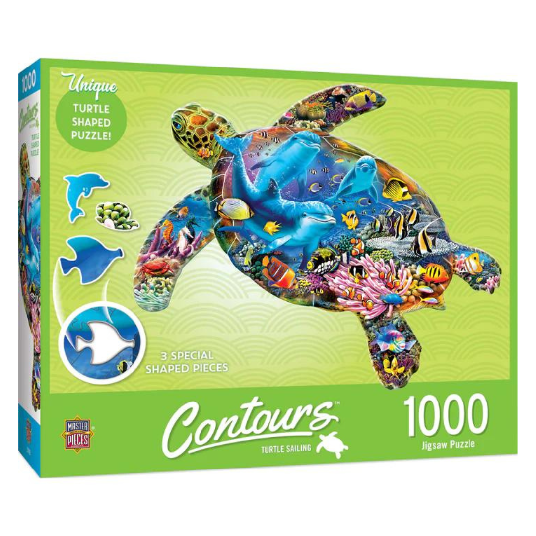 Contours Turtle Sailing 1000 Piece Jigsaw Puzzle – Turtle Central Gift Shop