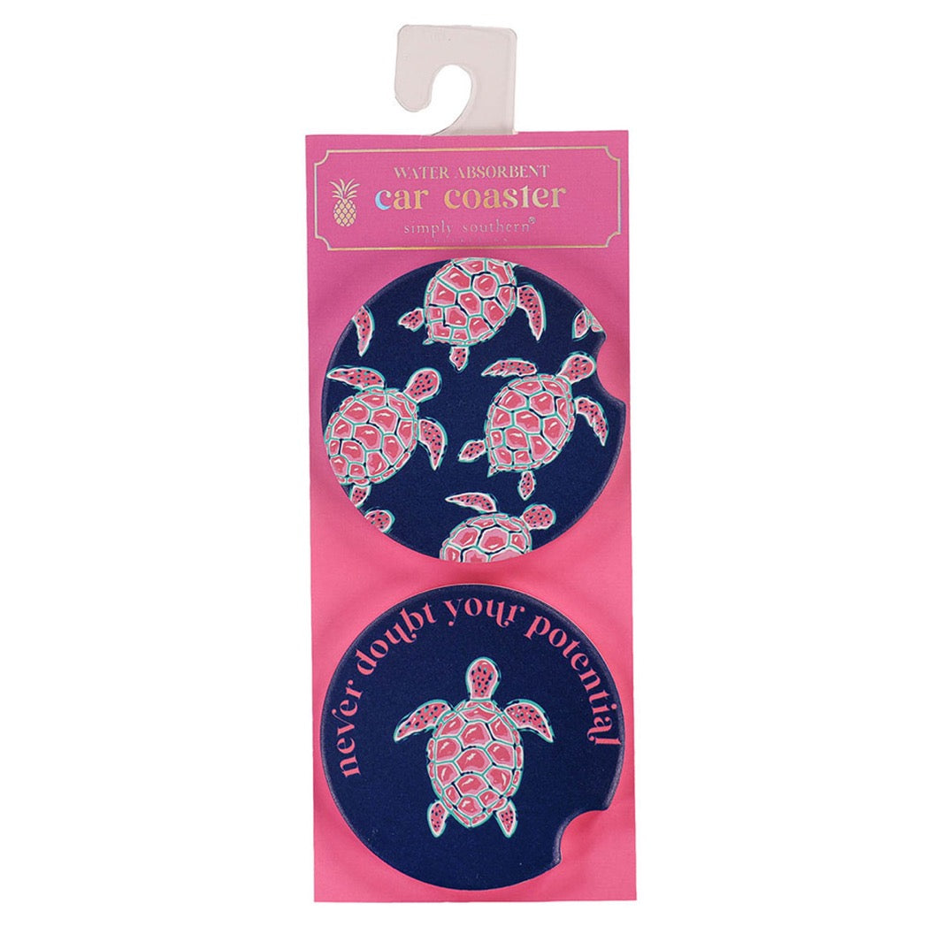 Never Doubt Your Potential Sea Turtle Car Coasters by Simply Southern ...