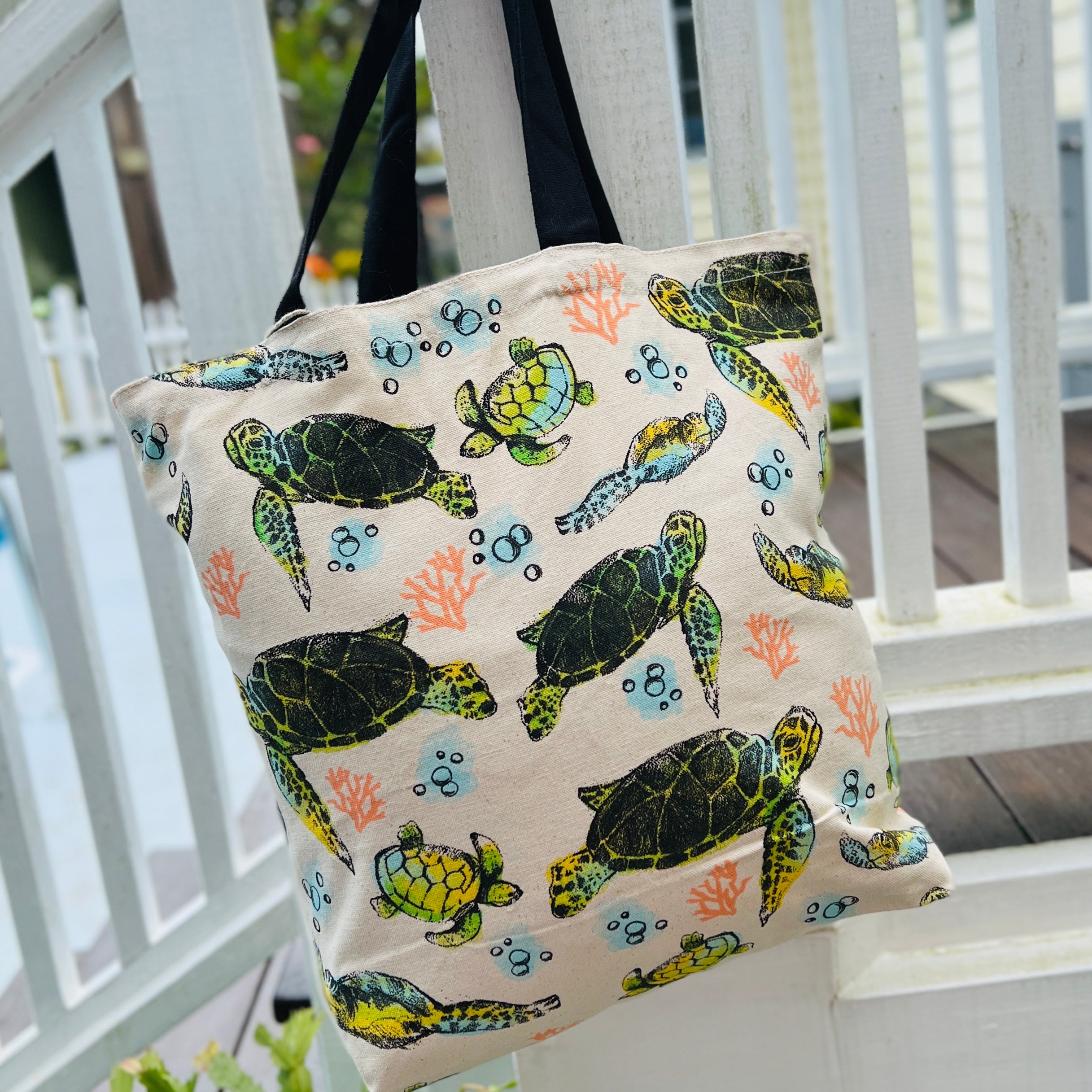 Sea Turtles Canvas Tote Bag – Turtle Central Gift Shop